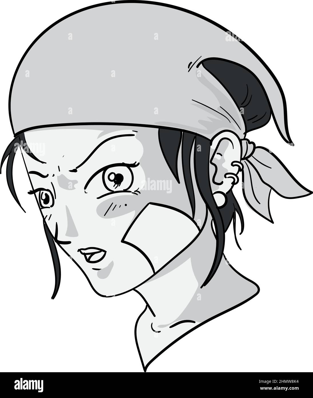 anime girl illustration with rage face Stock Vector Image & Art - Alamy