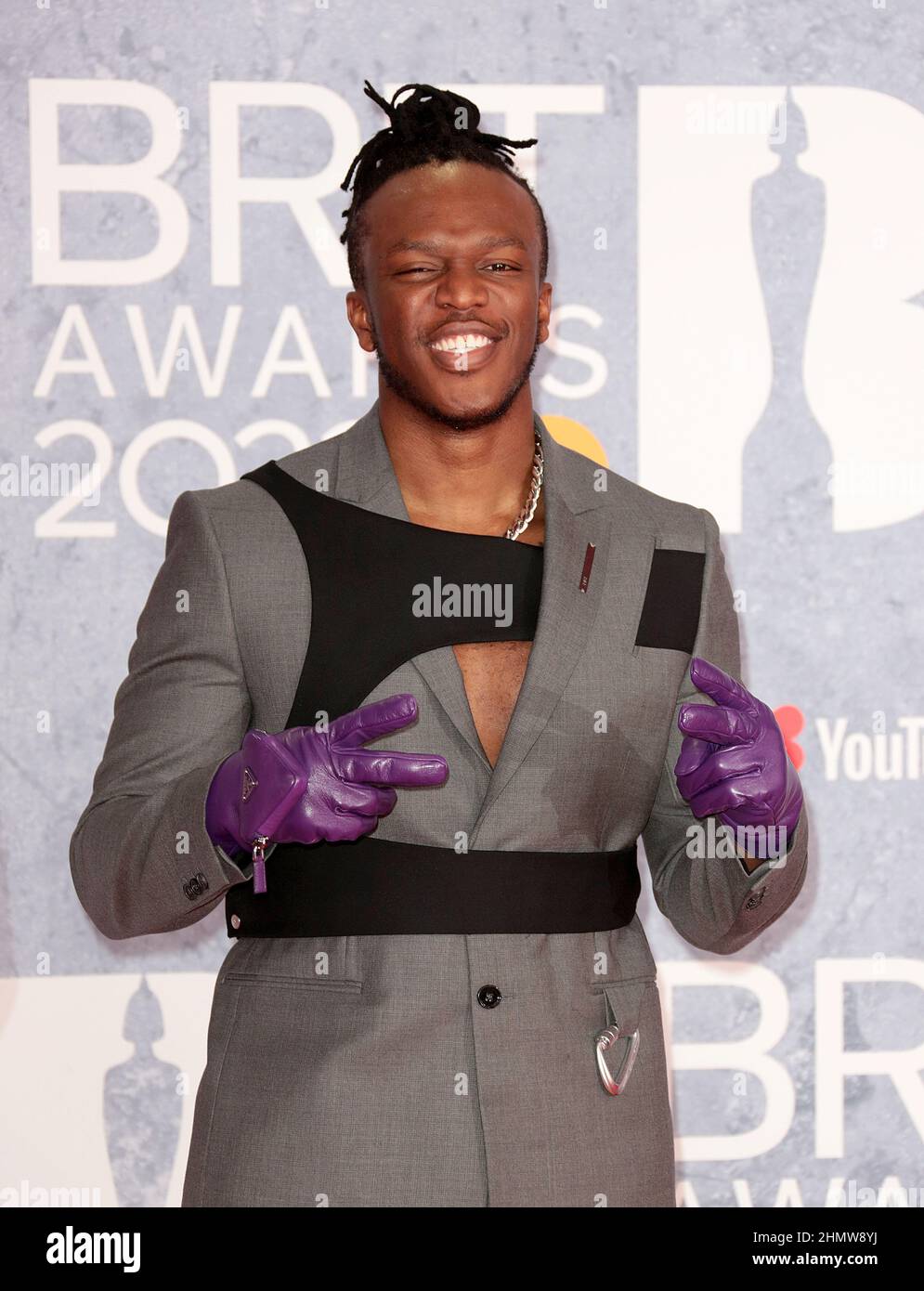 Feb 08, 2022 - London, England, UK - KSI attends BRIT Awards 2022, O2 ...