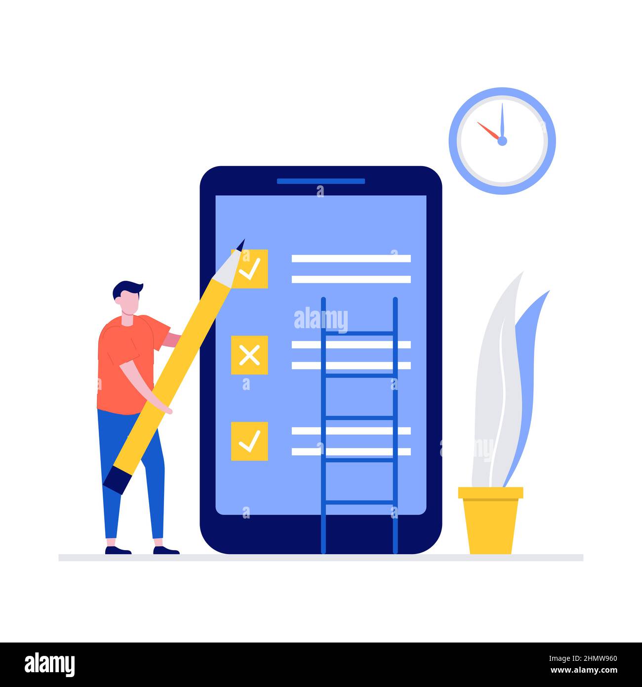 Time management and organization vector illustration concept with ...