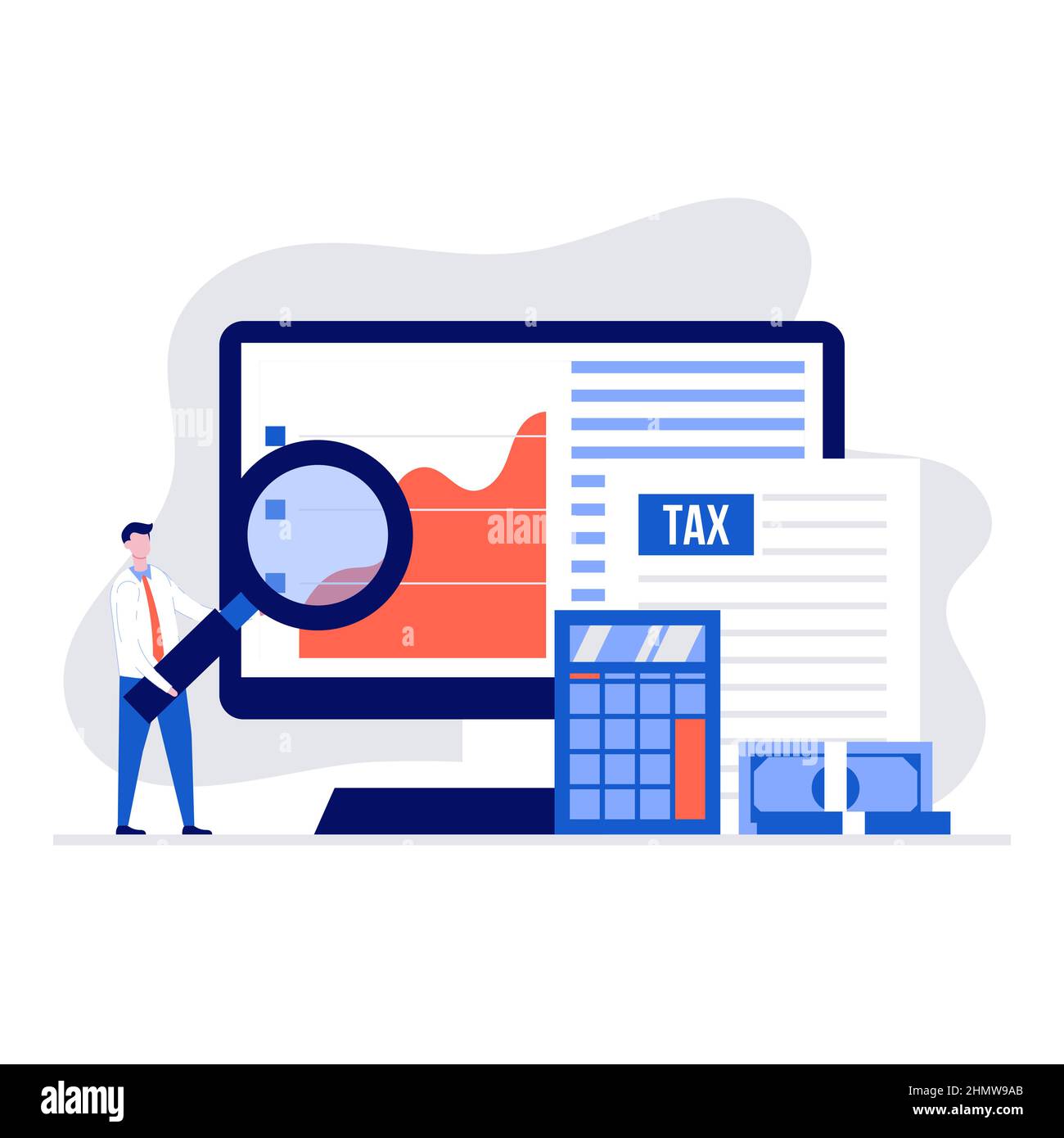 Tax vector illustration concept with characters. Modern flat style for ...