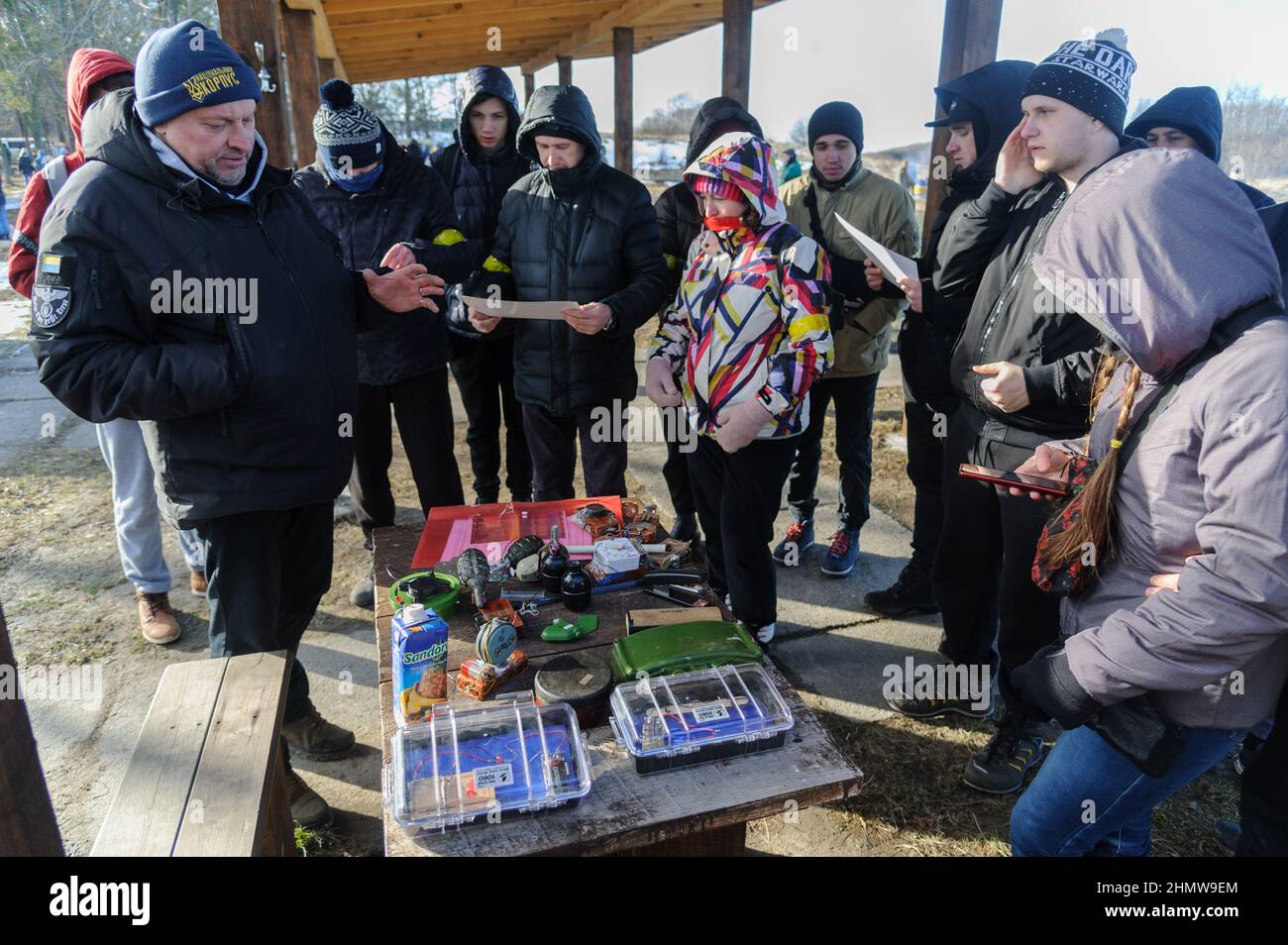 Ukrainians during an open military training for civilians organised by ...