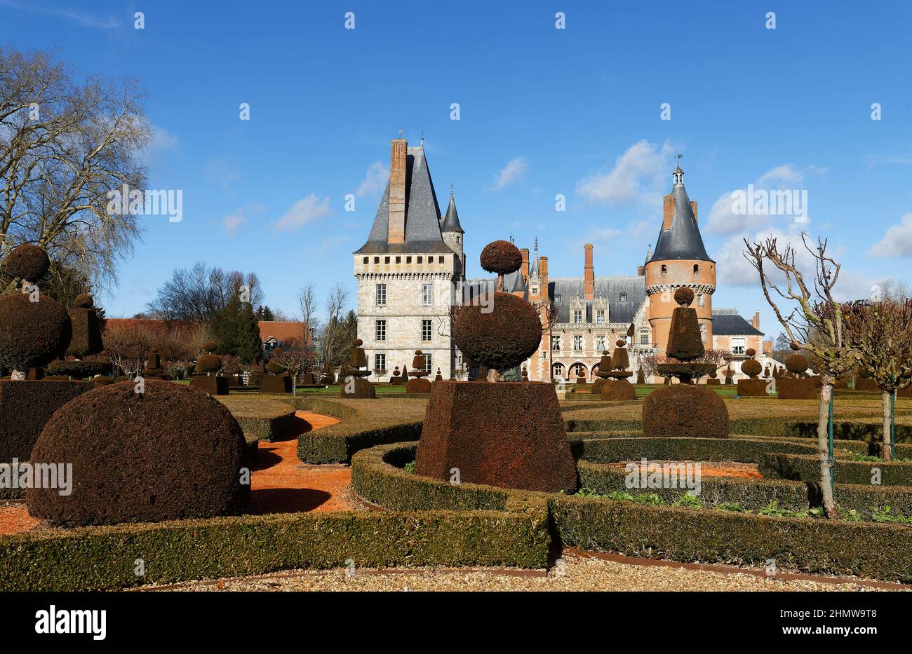 France, the picturesque castle of Maintenon in Eure and Loir region ...