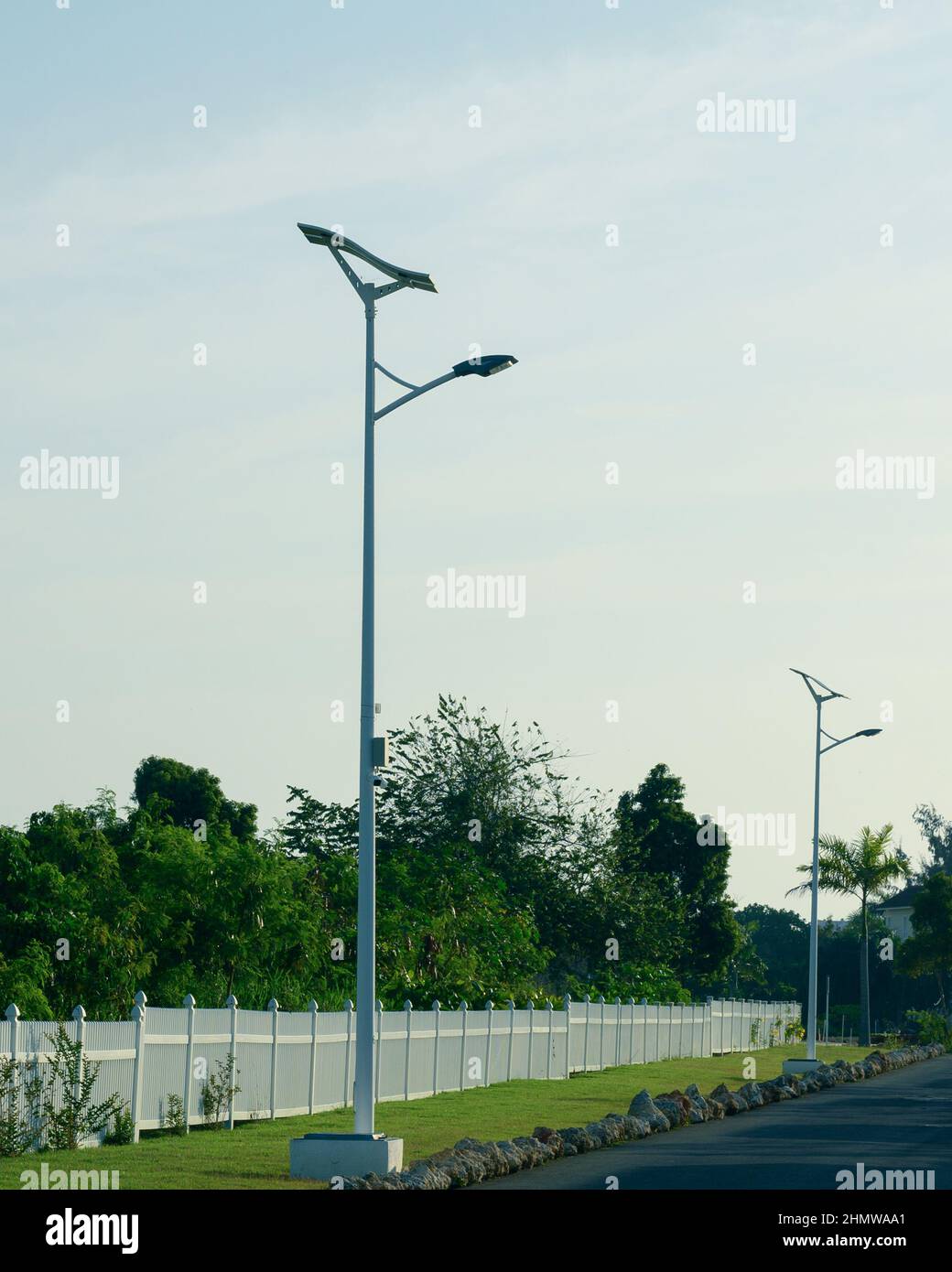 The photo of the solar panel was taken on an island in the Caribbean ...