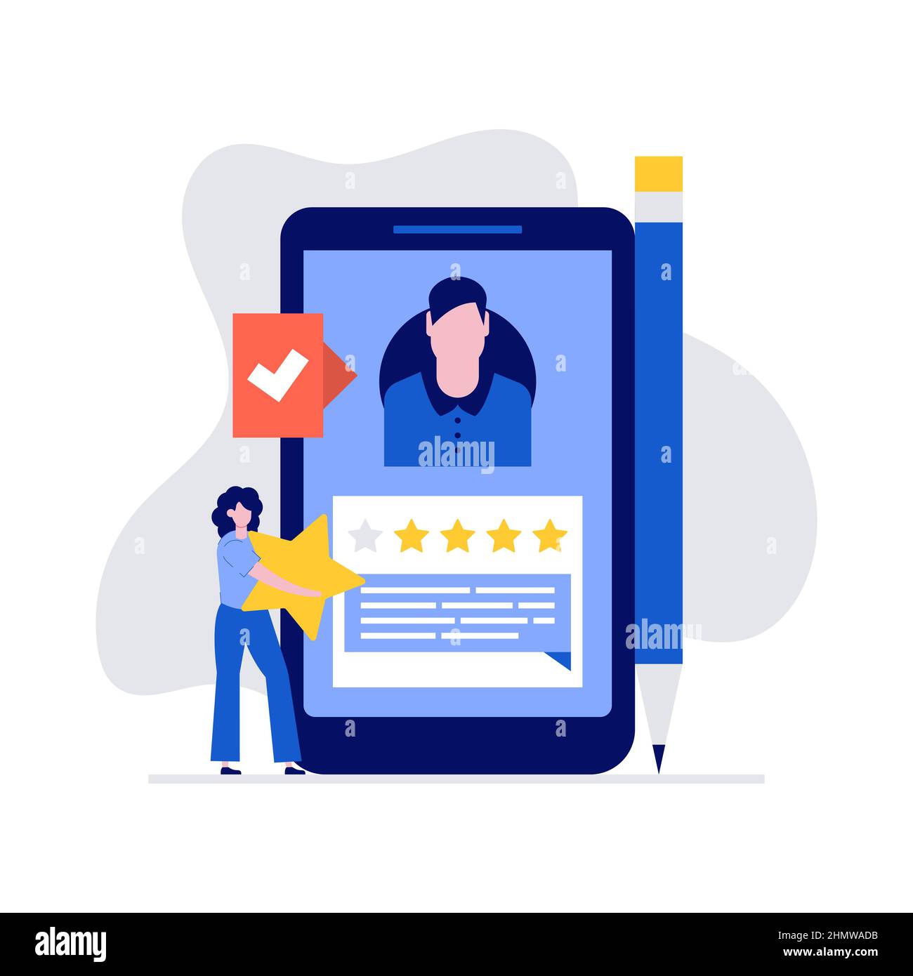 Customer service and user experience vector illustration concept with ...
