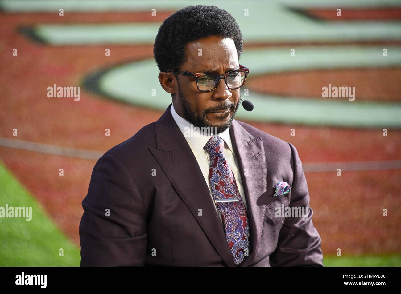 ESPN broadcaster Desmond Howard before the Rose Bowl game between the ...