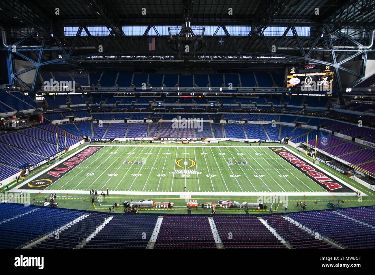 General overall view of the field in Lucas Oil Stadium before the ...