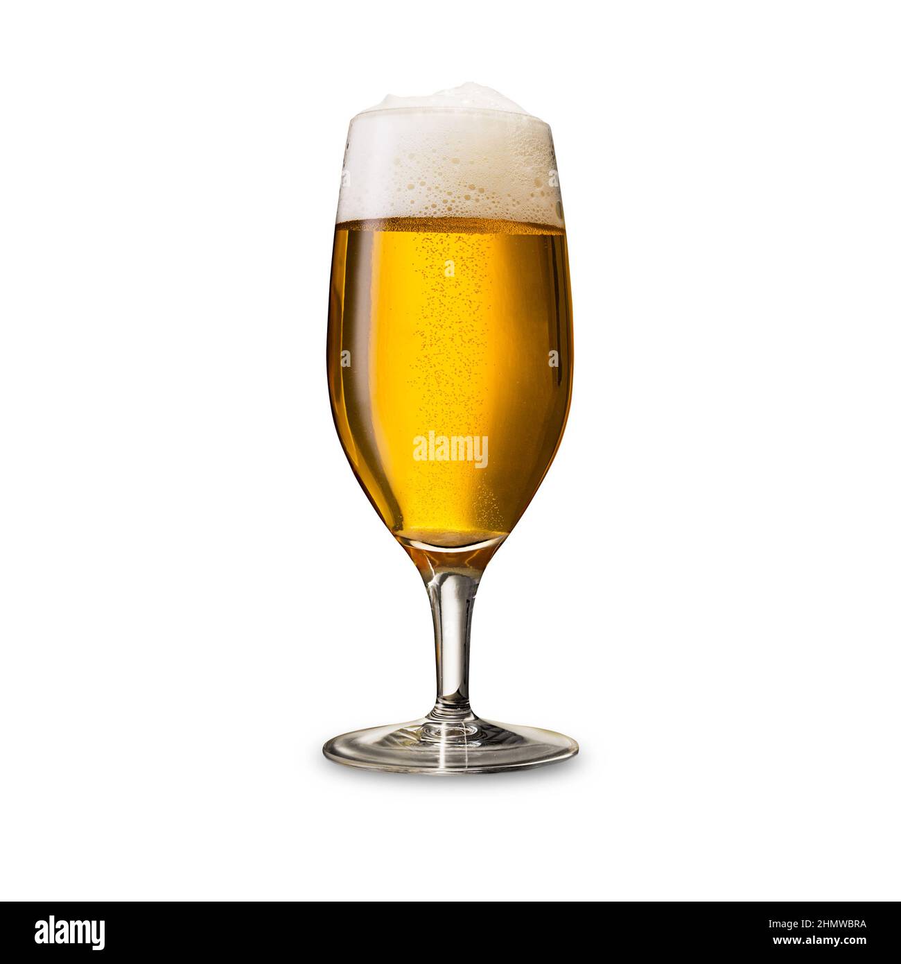 Glass of classic lager beer isolated on white background Stock Photo ...