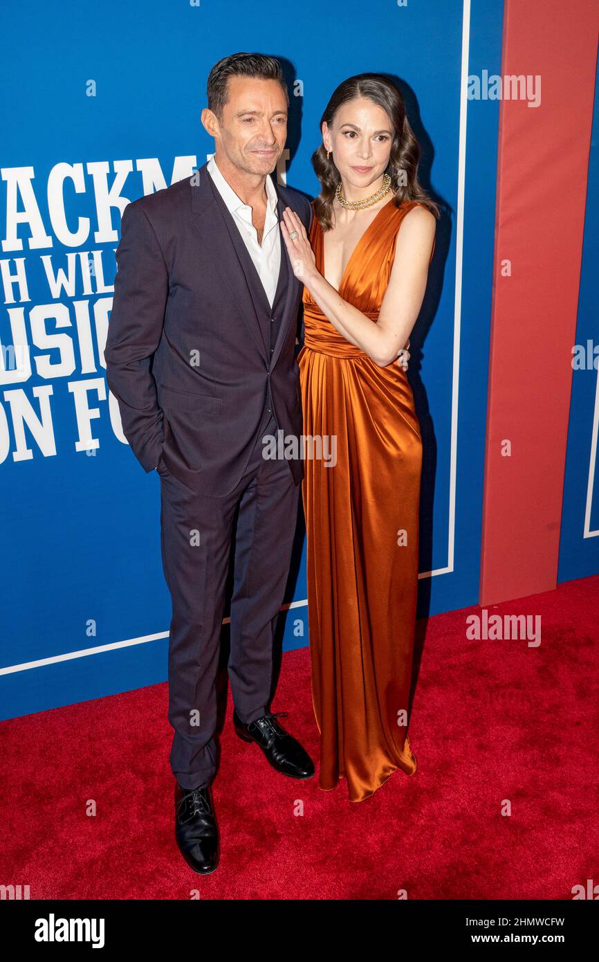 Hugh Jackman and Sutton Foster attend the opening night of "The Music ...