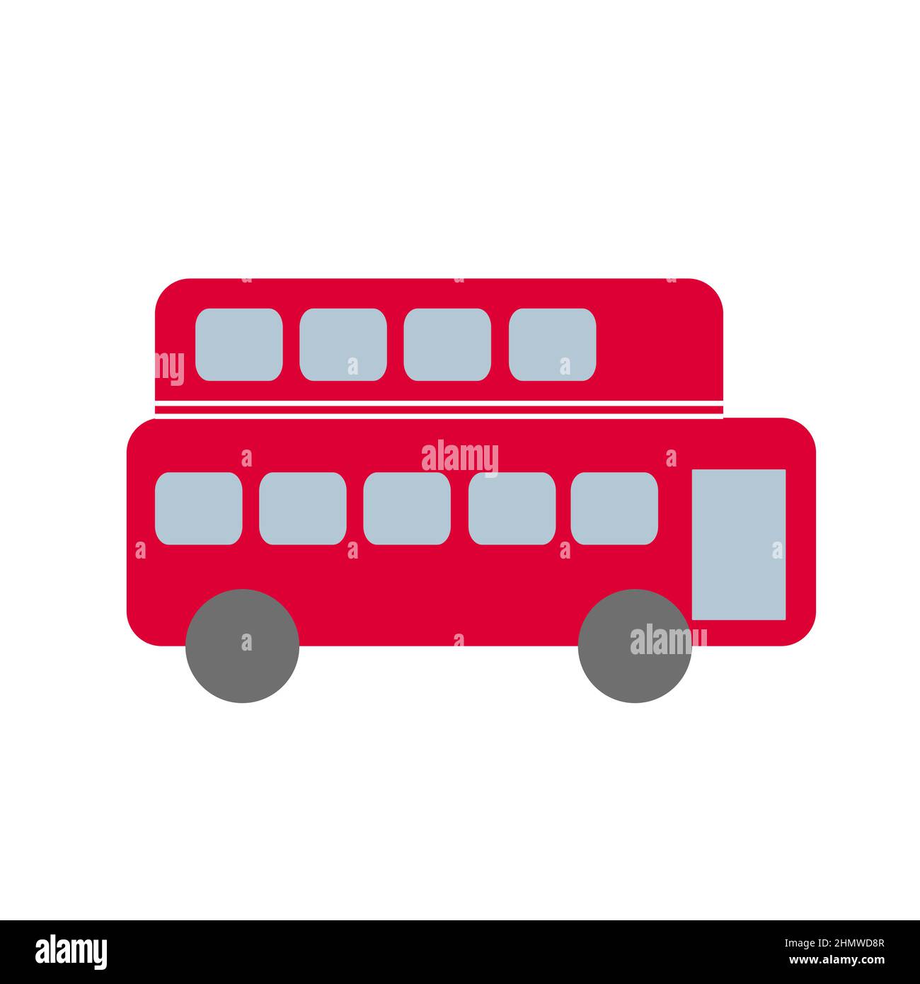The simple design of red bus vector on white background. Simple icon ...