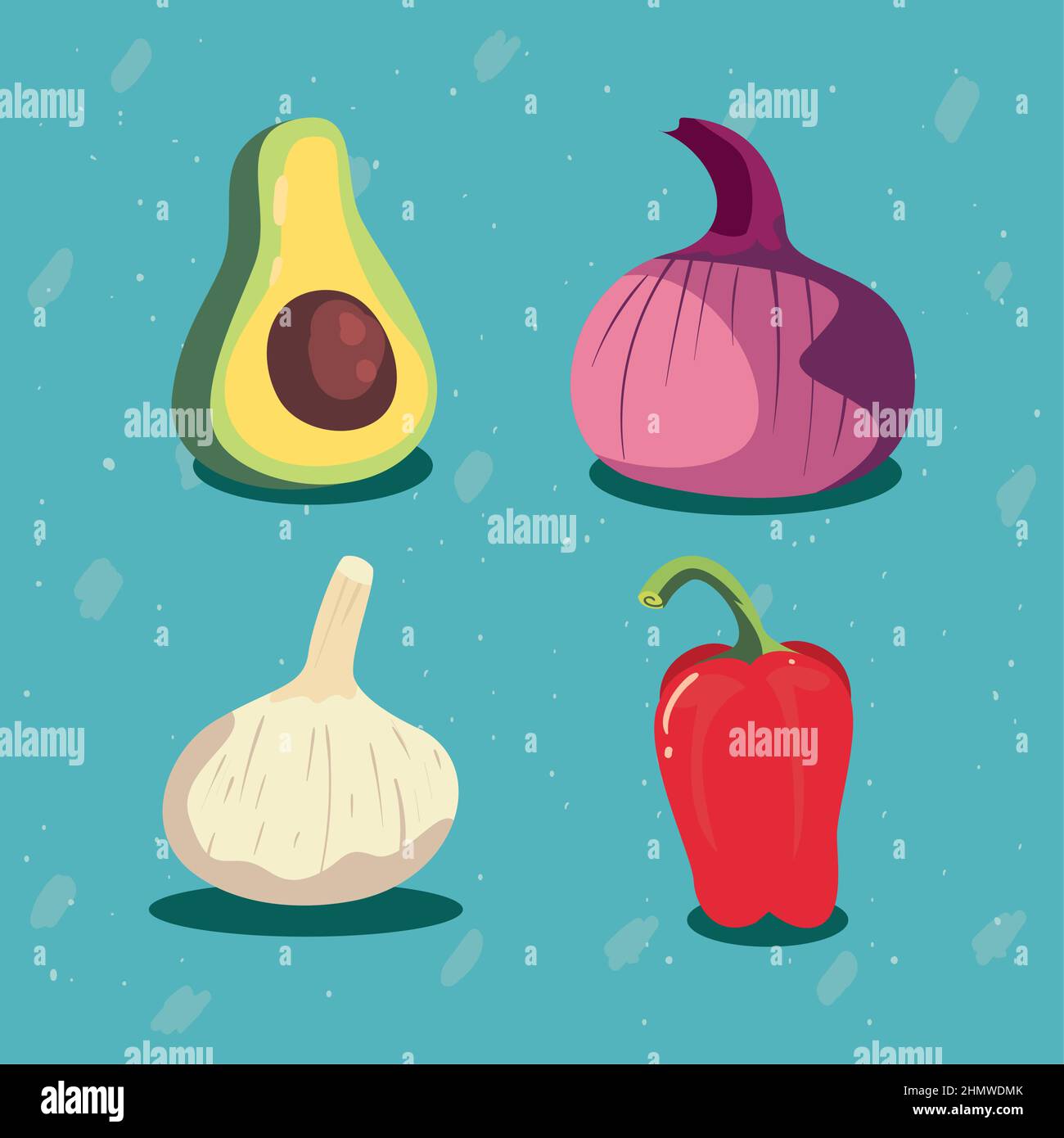set of four vegetables icons Stock Vector Image & Art - Alamy