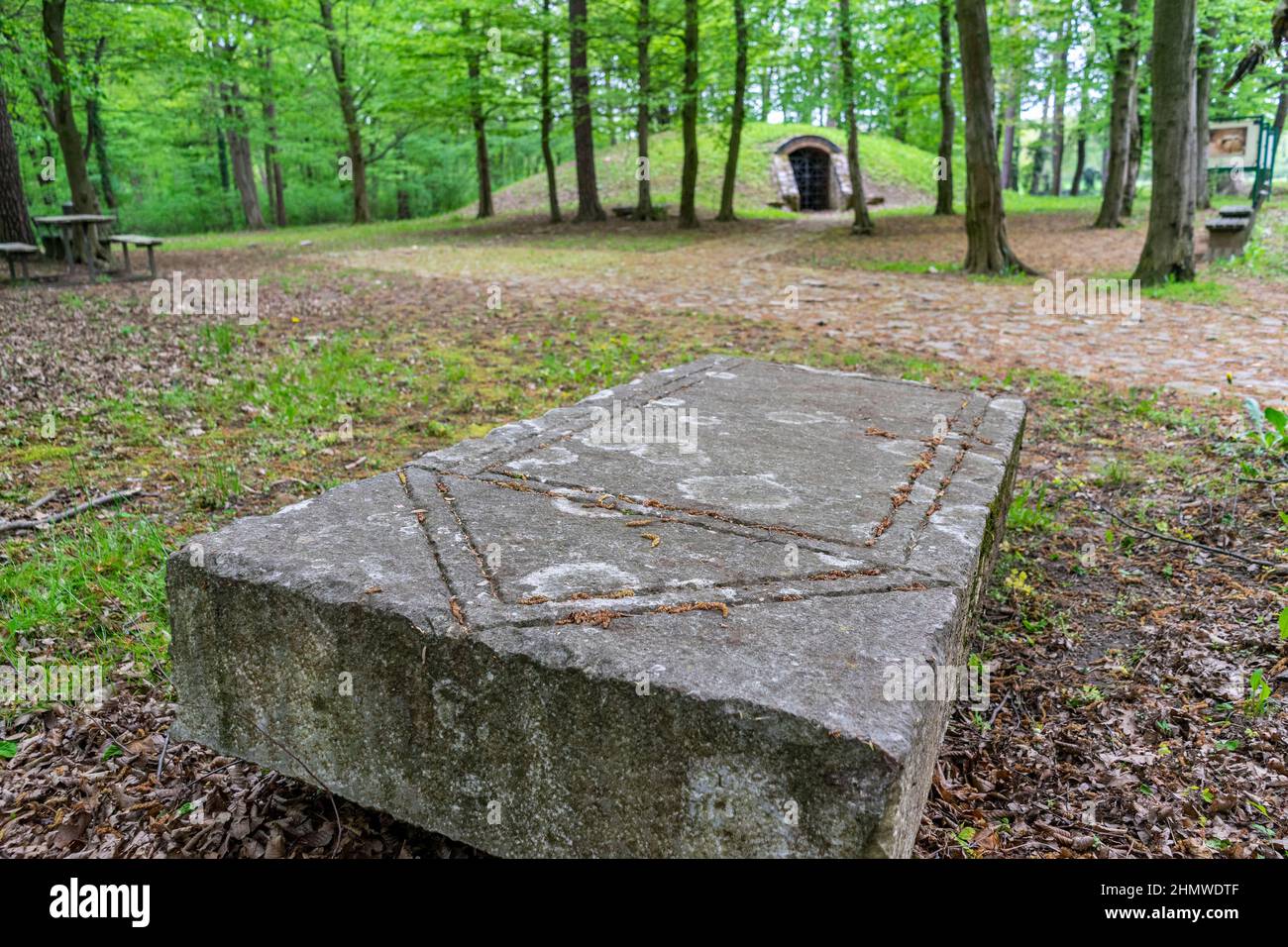 Ancient tumulus on a display for visitors Stock Photo - Alamy