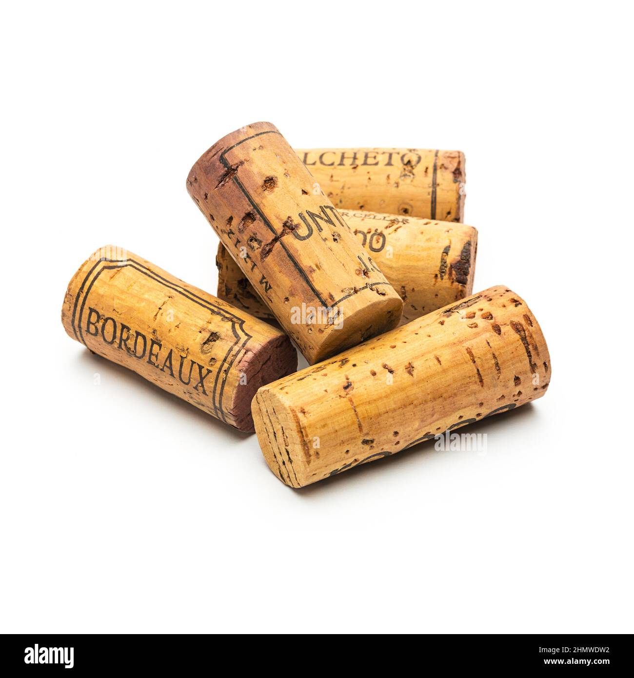 wine corks on white Stock Photo - Alamy