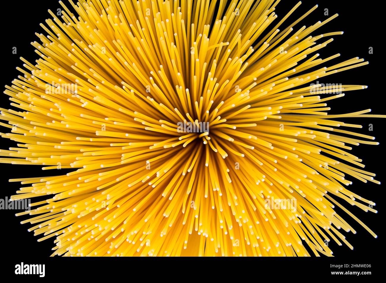 Spaghetti pasta twister on black Stock Photo - Alamy
