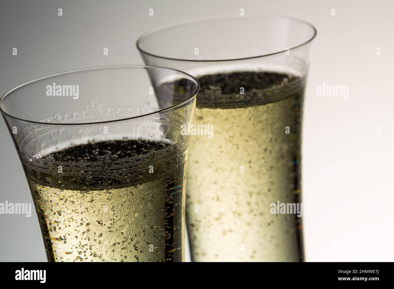 Glasses of luxury champagne Stock Photo - Alamy