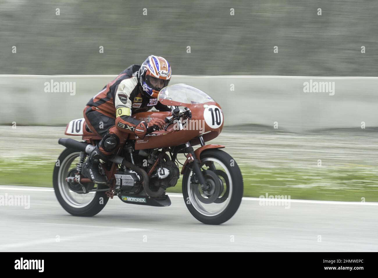 Classic italian Ducati sports motorbike in the race Stock Photo - Alamy