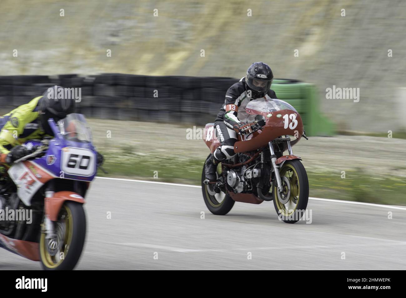 Classic italian Ducati sports motorbike in the race Stock Photo - Alamy