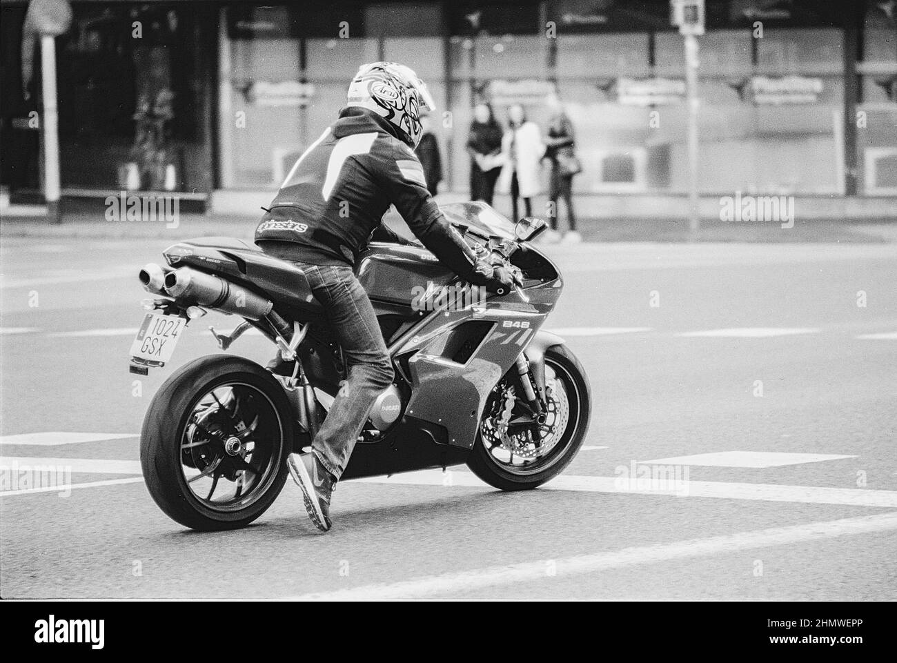 Classic italian Ducati sports motorbike in the race Stock Photo - Alamy