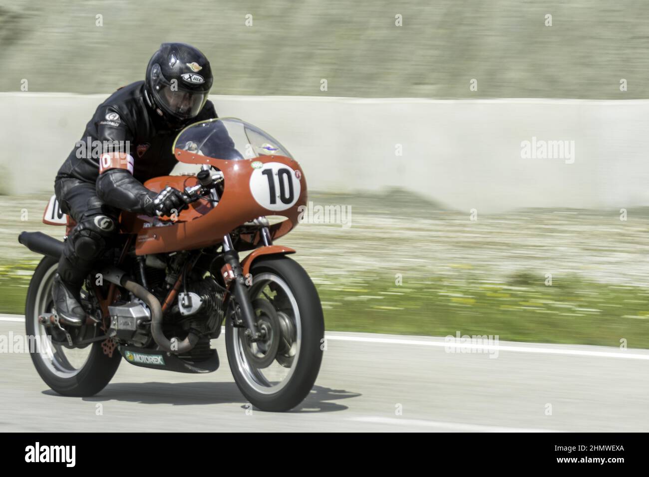 Classic italian Ducati sports motorbike in the race Stock Photo - Alamy