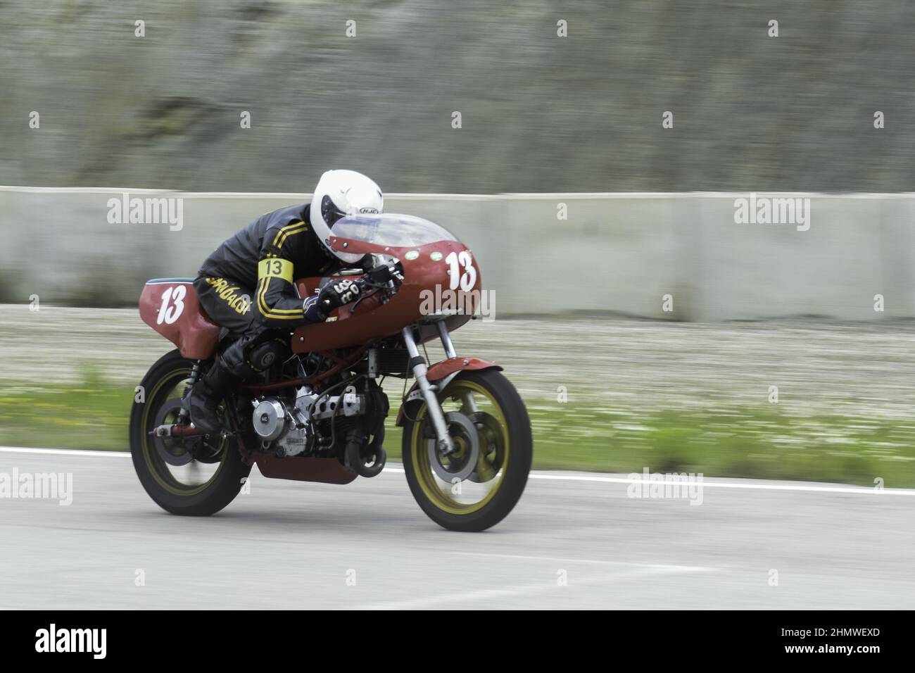 Classic italian Ducati sports motorbike in the race Stock Photo - Alamy