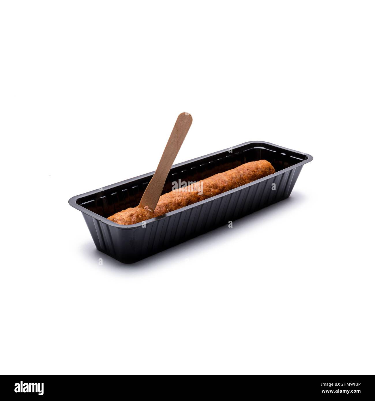 Dutch frikandel with fork Stock Photo - Alamy