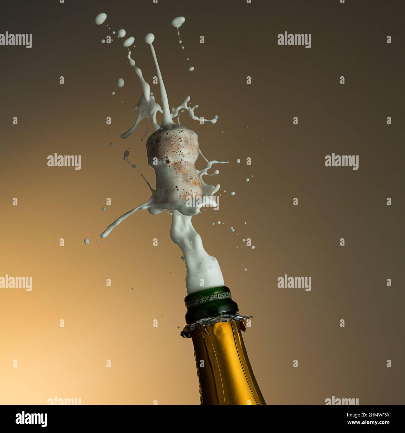 explosion of champagne bottle Stock Photo - Alamy