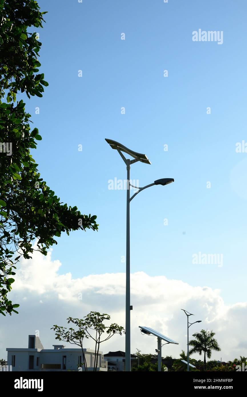 The photo of the solar panel was taken on an island in the Caribbean ...