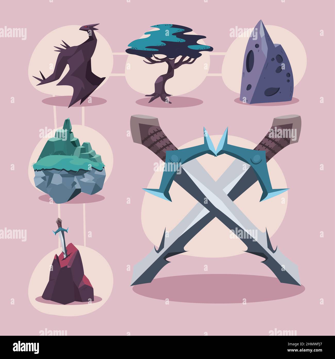 set of six video games items Stock Vector Image & Art - Alamy