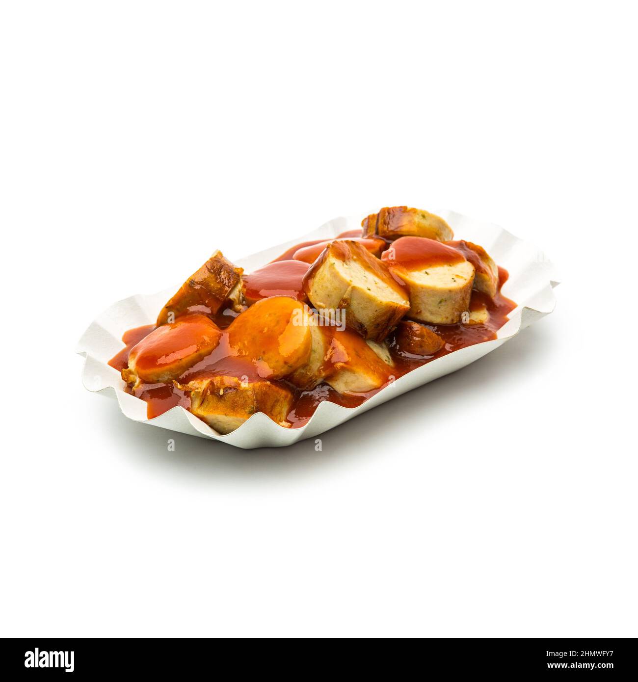 german currywurst isolated on white Stock Photo - Alamy