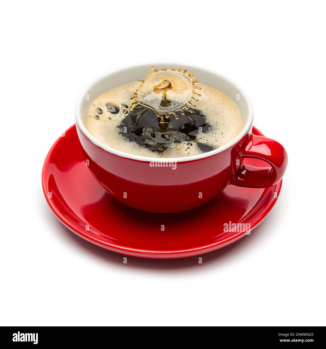 coffee drop splash on white Stock Photo - Alamy