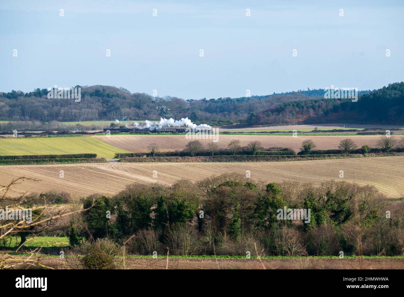 Train in landscape hi-res stock photography and images - Alamy