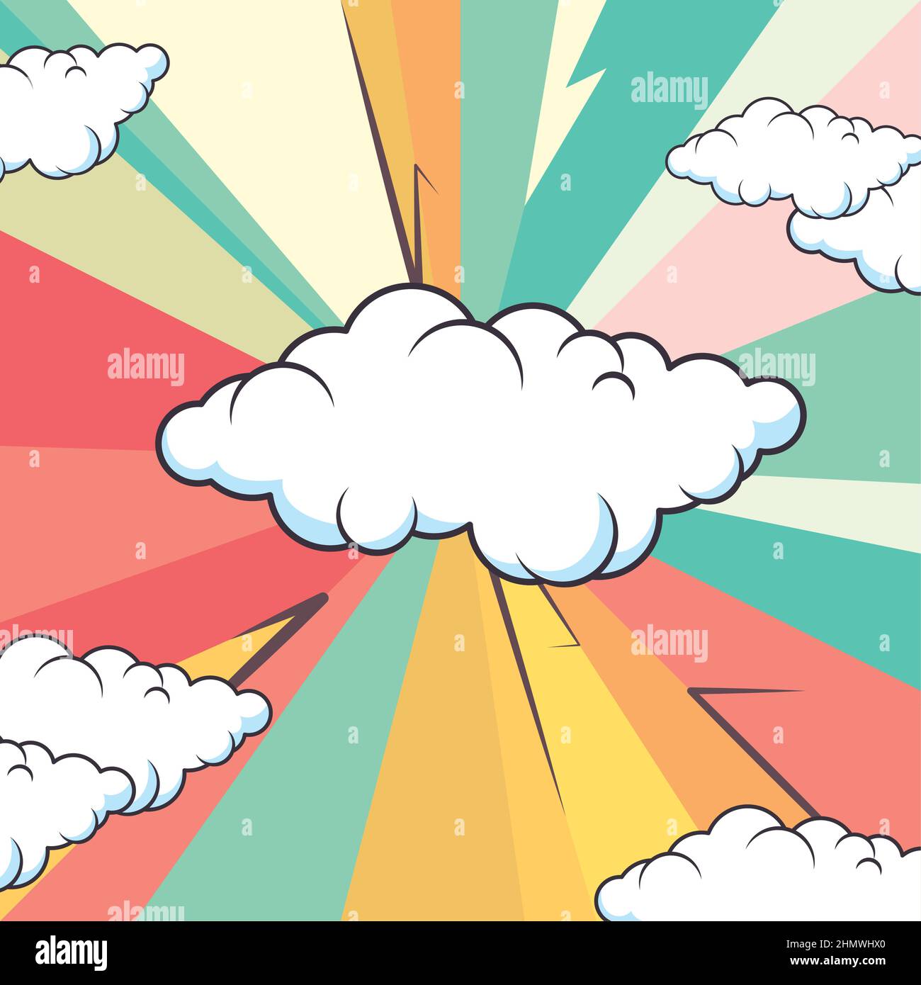 pop art clouds card over colors Stock Vector Image & Art - Alamy