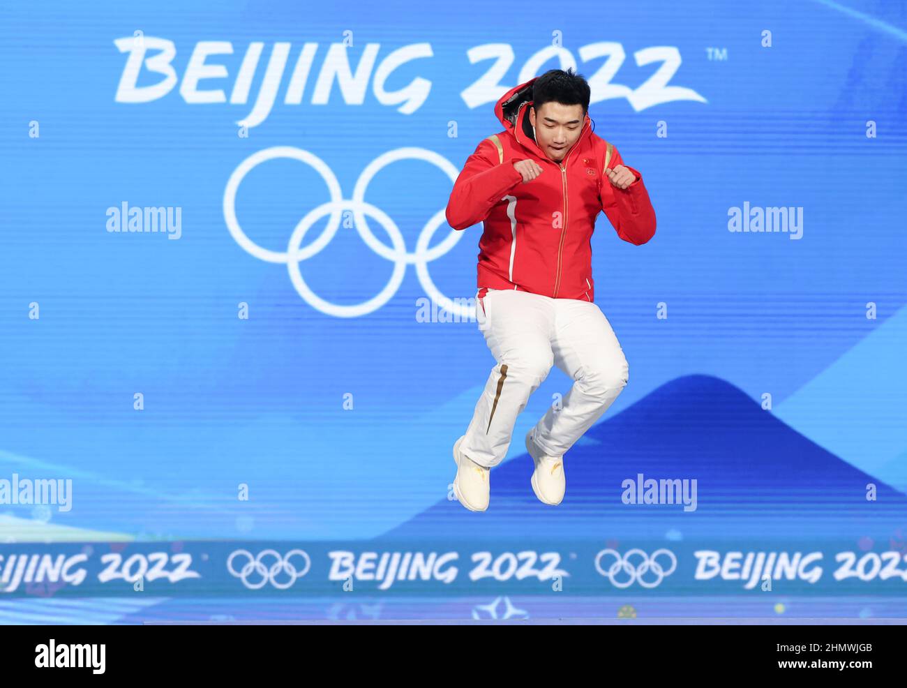Beijing, China. 12th Feb, 2022. Gold medalist Gao Tingyu of China ...