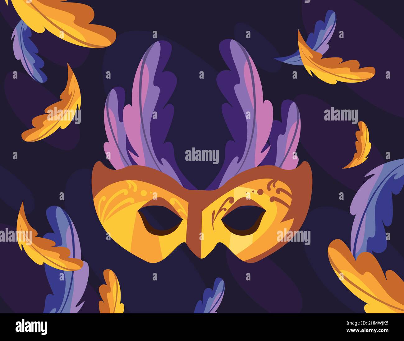 mardi gras mask design with feathers Stock Vector Image & Art - Alamy