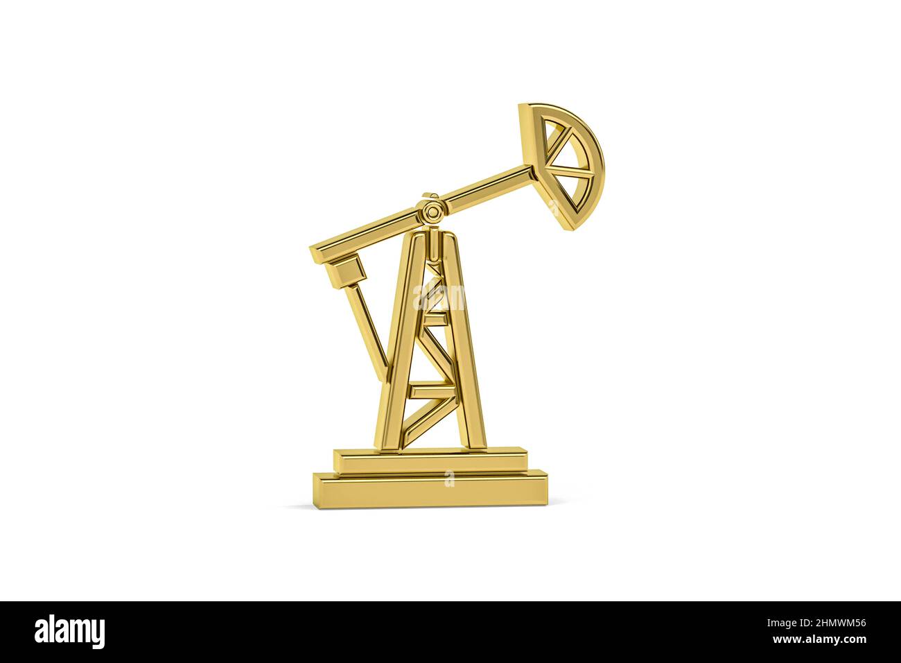 Golden 3d oil well icon isolated on white background - 3d render Stock ...