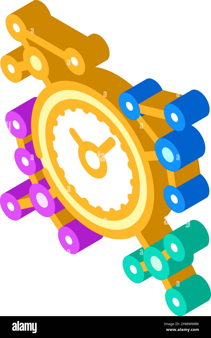 distribution of time across projects isometric icon vector illustration ...