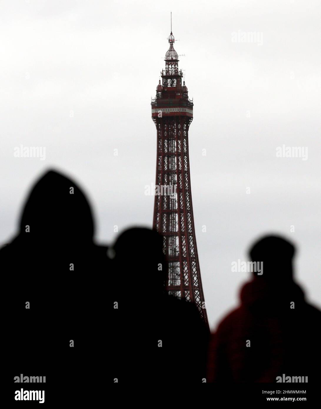 Blackpool Tower is seen as fans arrive at the stadium prior to the Sky ...