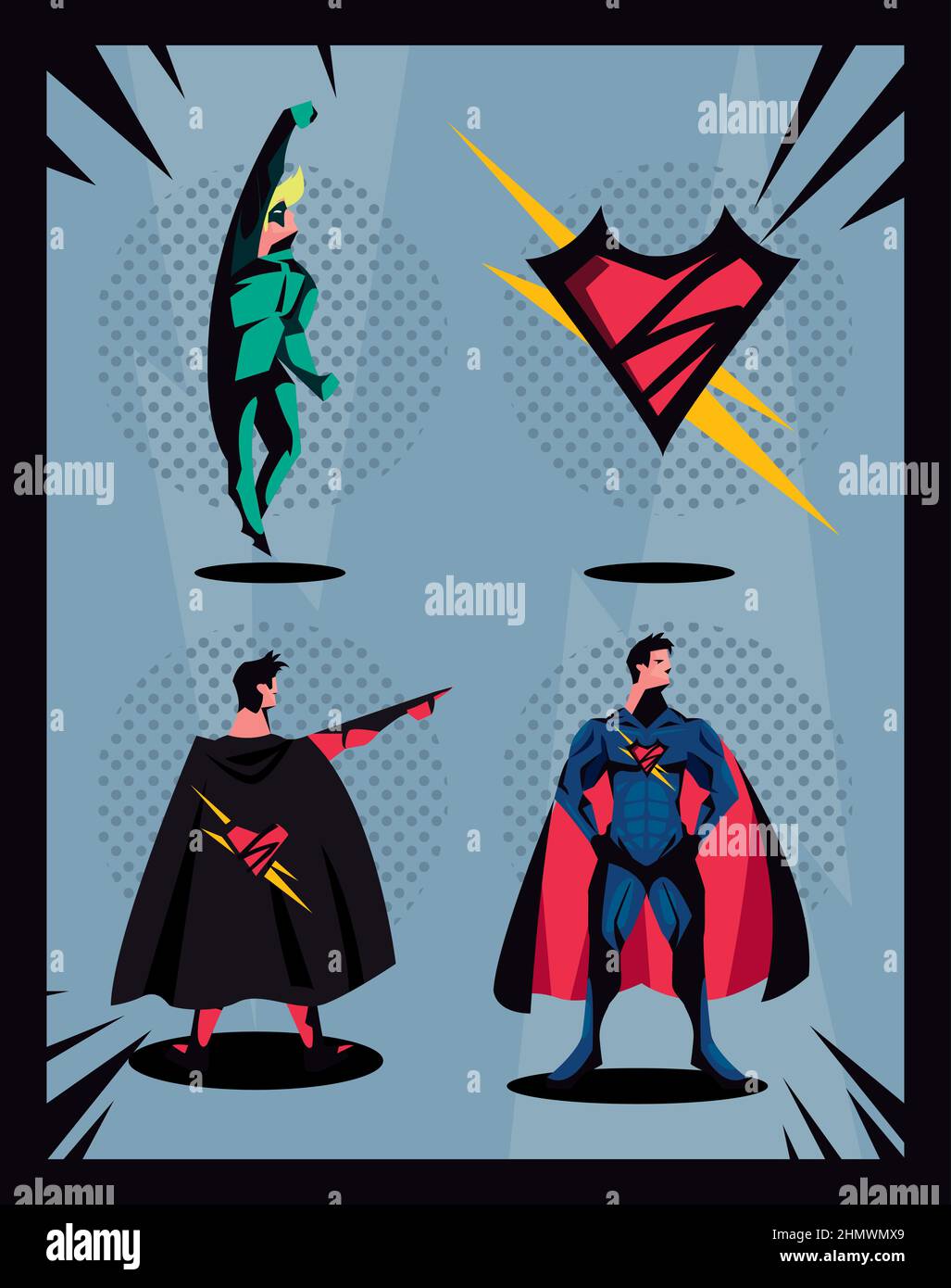 set of four superhero icons Stock Vector Image & Art - Alamy