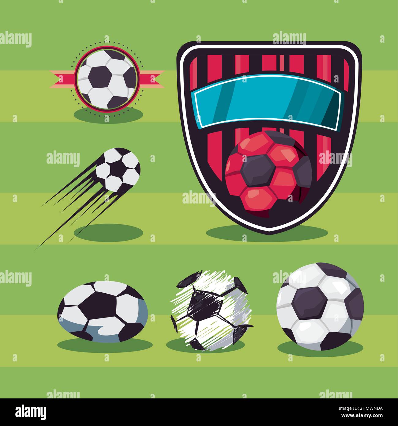 set of six soccer icons Stock Vector Image & Art - Alamy