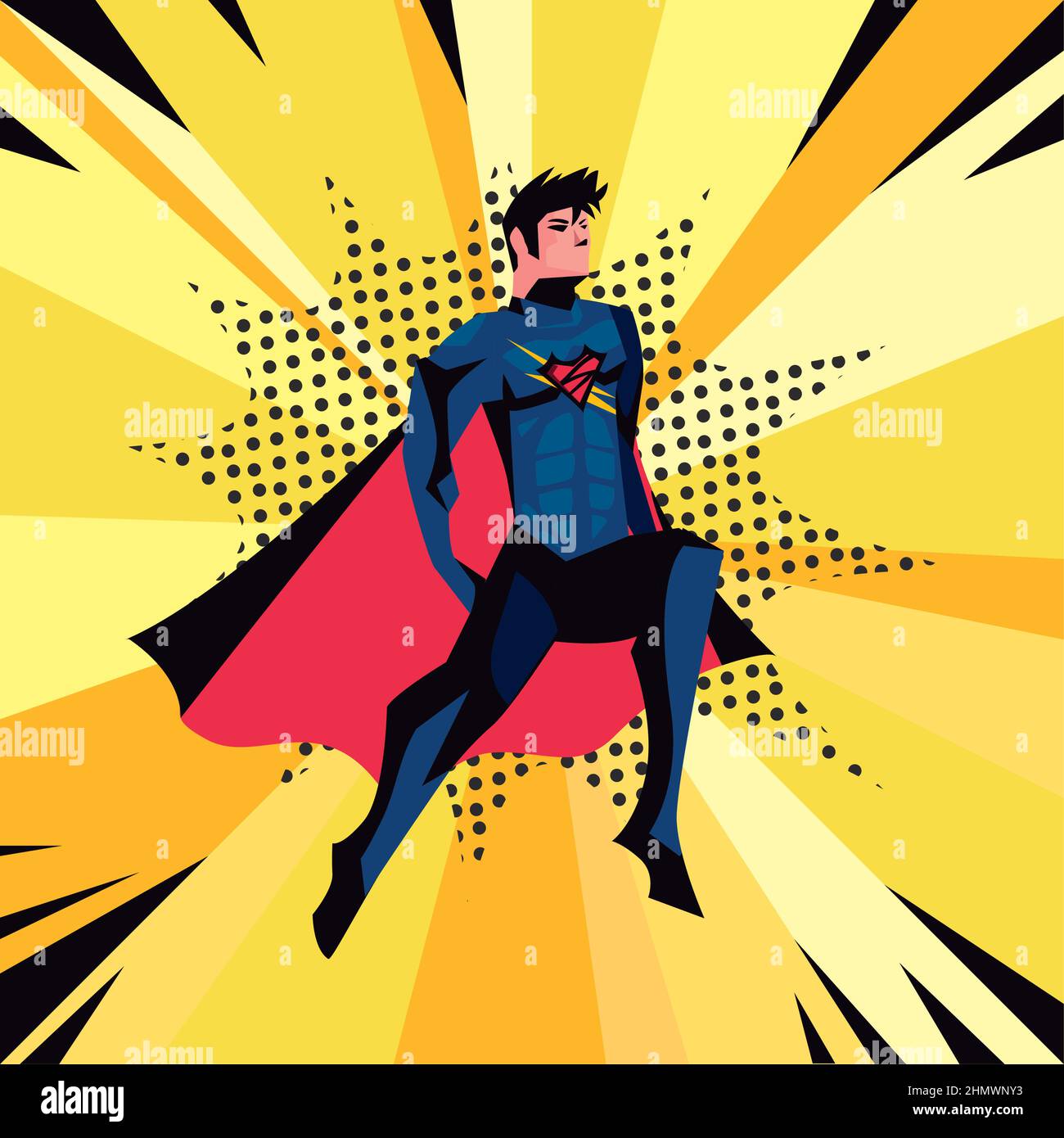 powerful superhero design with cape Stock Vector Image & Art - Alamy