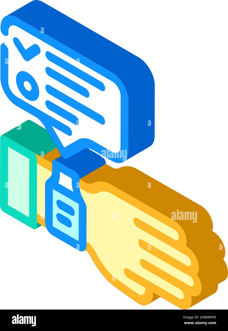 watch notification isometric icon vector illustration Stock Vector ...