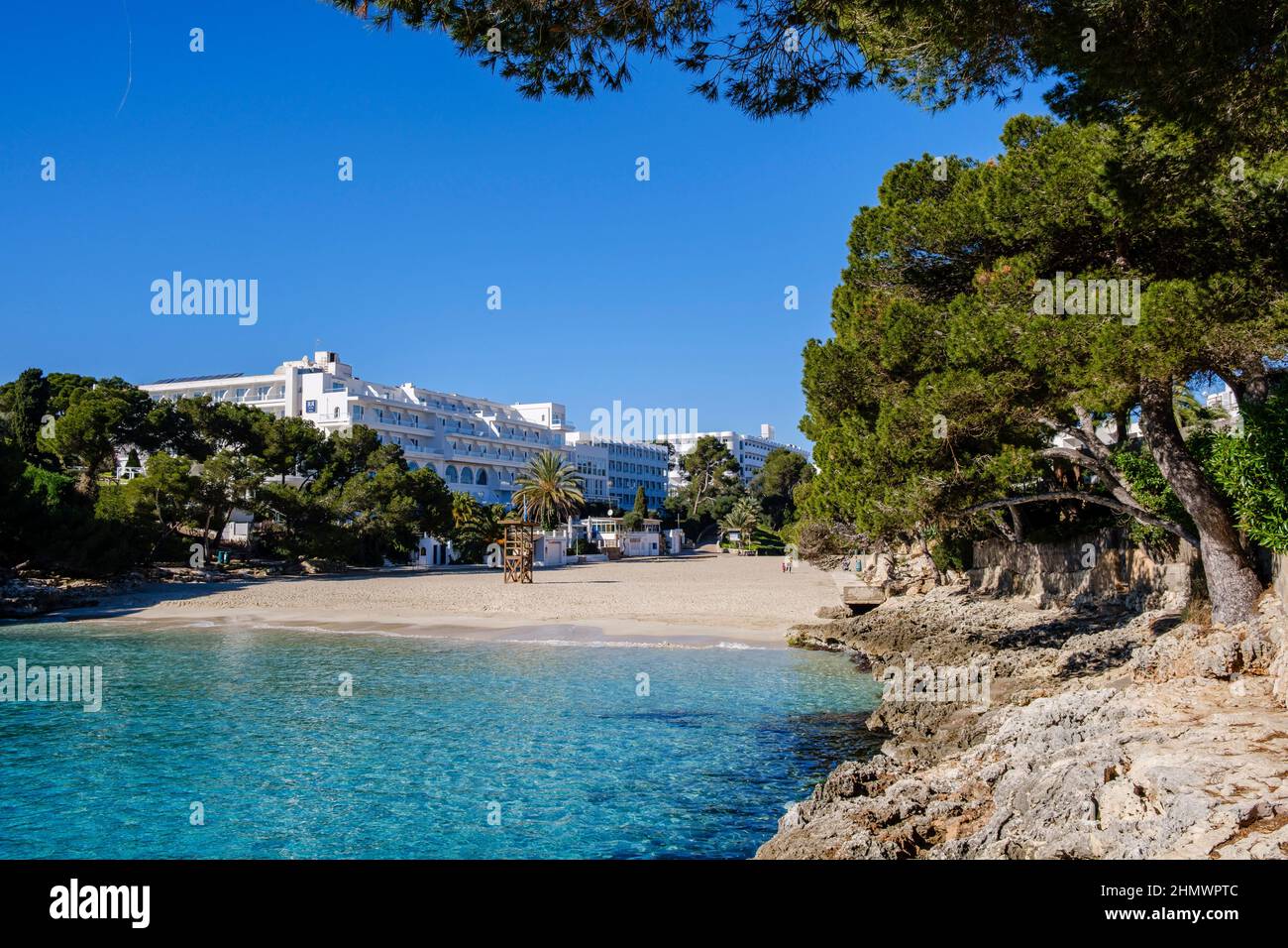 cala Gran, Cala d'Or, Santanyi, Mallorca, Balearic Islands, Spain Stock ...