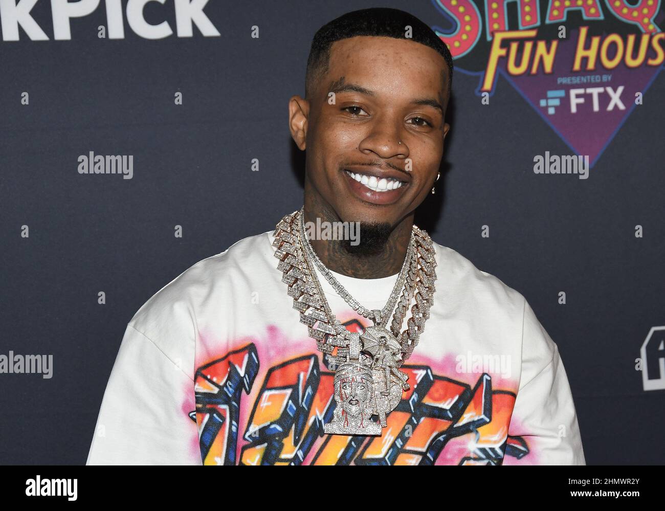 Tory Lanez arrives at SHAQ'S Fun House presented by FTX held at The ...