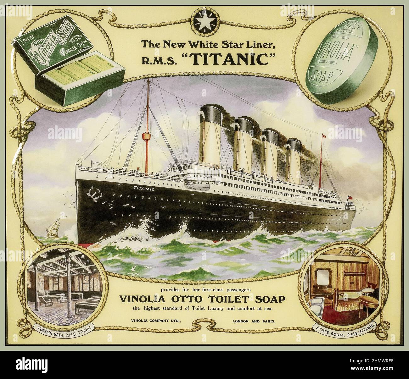 Vintage 1900s RMS Titanic Toilet Soap Advertisement for First Class ...