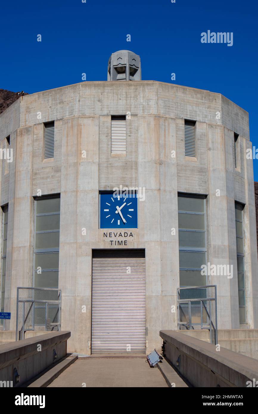Hoover Dam Nevada Time Clock, Nevada, USA Stock Photo - Alamy