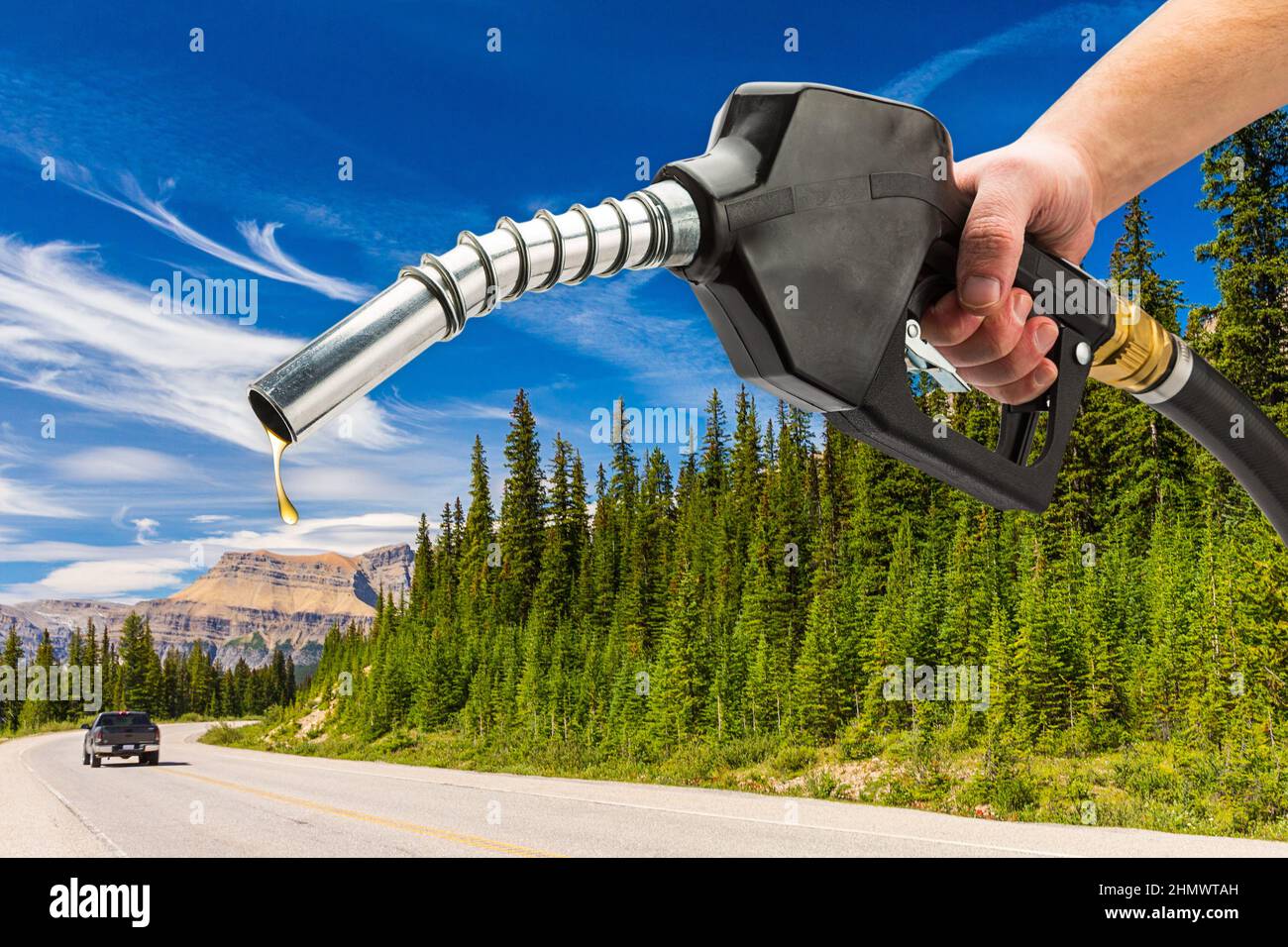 Recharge gas Eco-Friendly on highway Stock Photo - Alamy