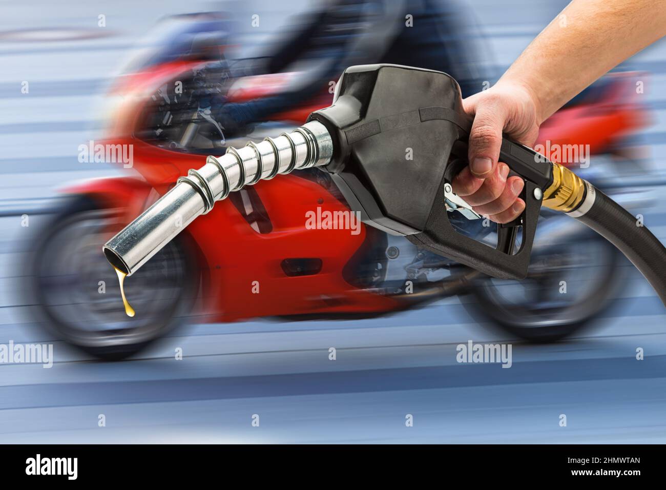 Recharge gas Eco-Friendly on motorbike Stock Photo - Alamy