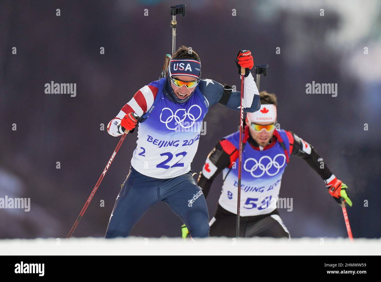 Zhangjiakou, China's Hebei Province. 12th Feb, 2022. Jake Brown (front ...