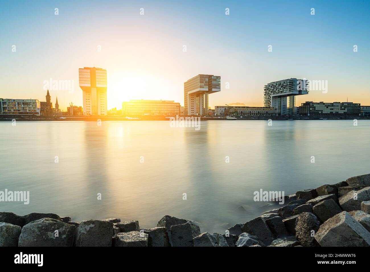 crane houses in cologne at sunset Stock Photo - Alamy