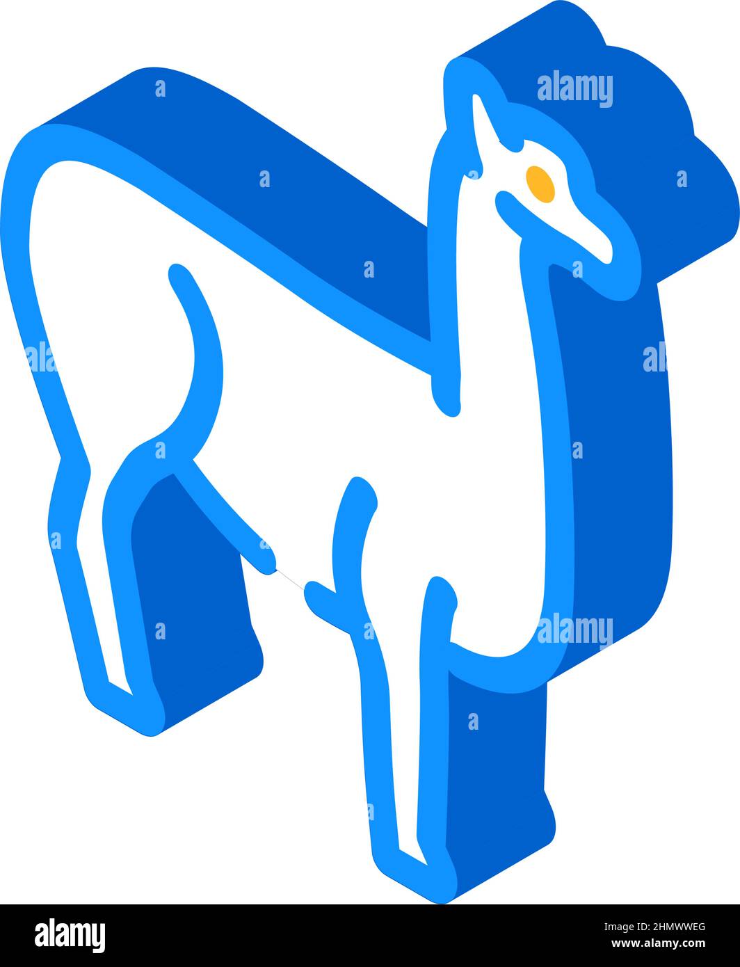 lama wild animal isometric icon vector illustration Stock Vector Image ...