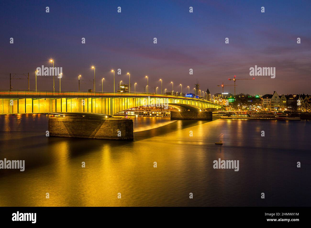 Deutzer bridge at cologne city at sunset Stock Photo - Alamy